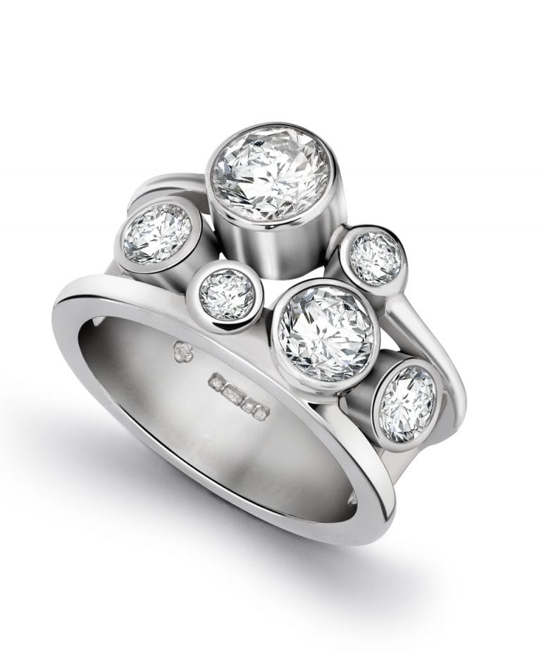 Debra's platinum bagette diamond eternity ring - Krausz Jewellery